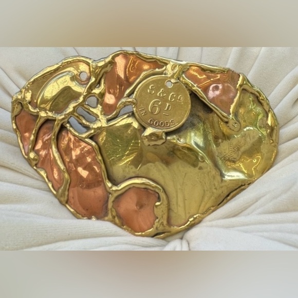 Accessories | Large Brutalist Handmade Vintage 7s Mixed Metal Bronze ...